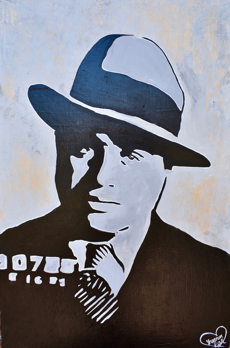 Al Capone Mugshot Speak Easy Prohibition Art Bar Art Scarface Celebrity ...