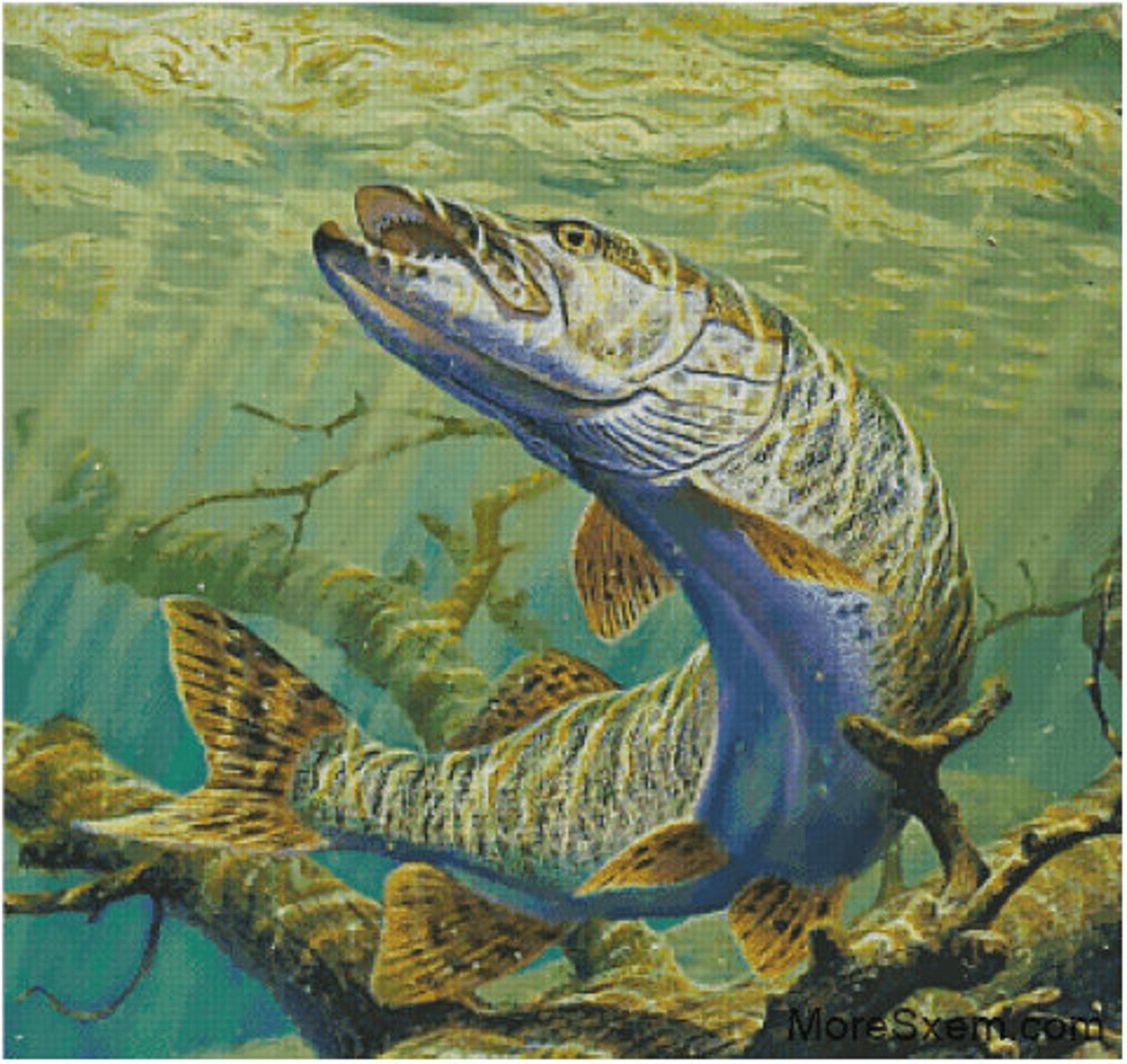 Cross Stitch Pattern Fish, Embroidery Fish, Wall Decor, Home Decor ...