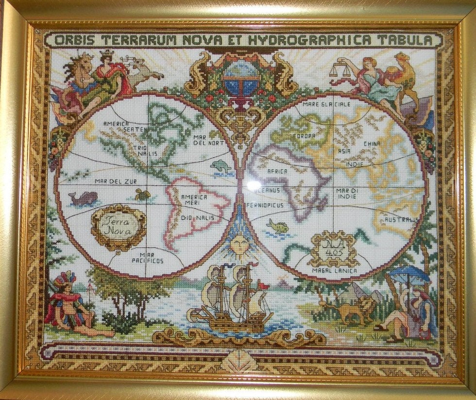 Cross Stitcn Pattern World Map - Etsy