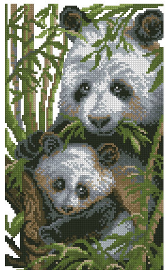 Cross Stitch Pattern Panda Embroidery Panda Wall Decor Home - Etsy
