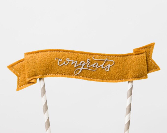 Congratulations Cake Topper / Congrats Cake Topper Banner / Calligraphy ...