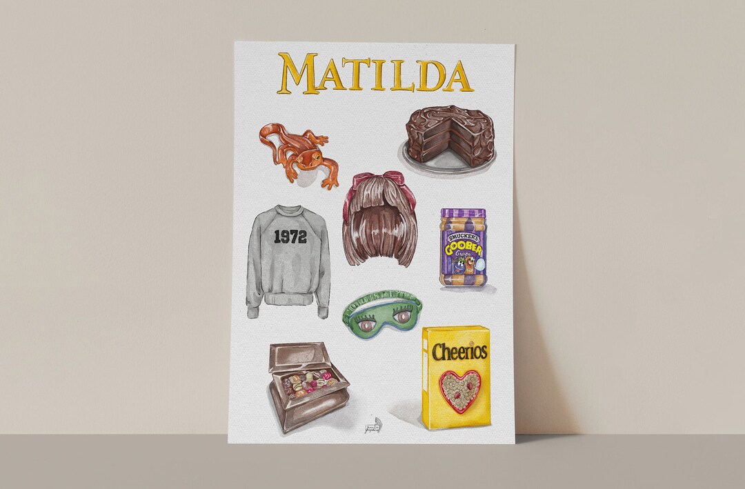 Watercolor Printable Wall Art, Matilda Wormwood, Matilda , 90s Fan Art ...