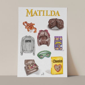 Watercolor Printable Wall Art, Matilda Wormwood, Matilda , 90s Fan Art ...