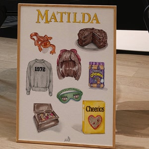 Watercolor Printable Wall Art, Matilda Wormwood, Matilda , 90s Fan Art ...