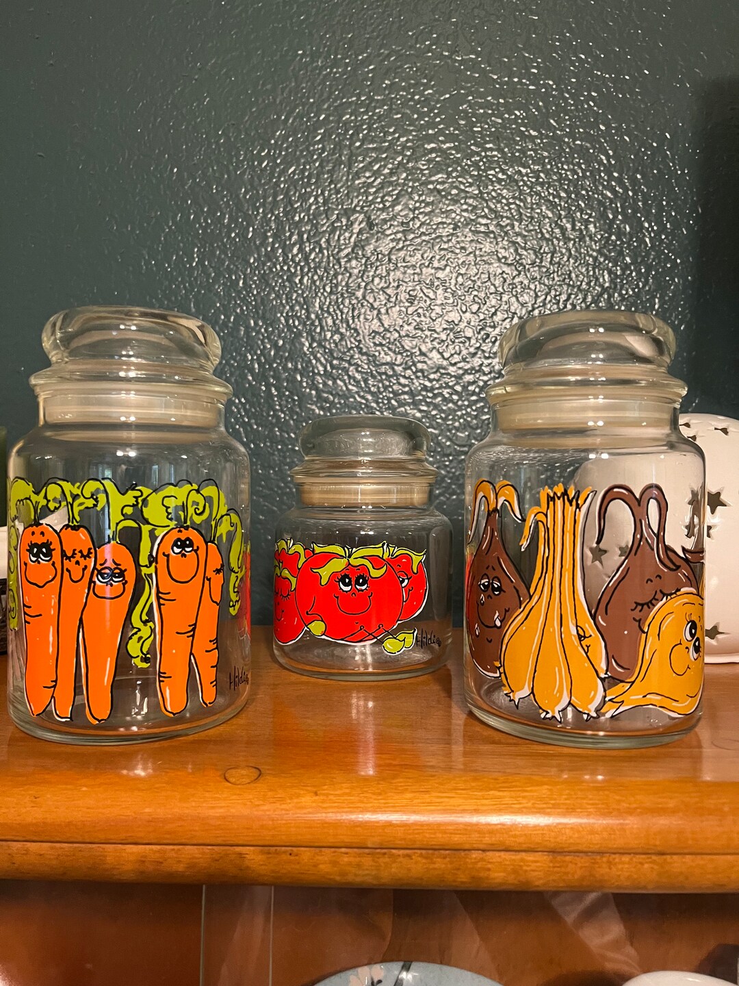 Vintage Canisters Hildi Anthropomorphic Carrot, Tomato and Onion Set of ...