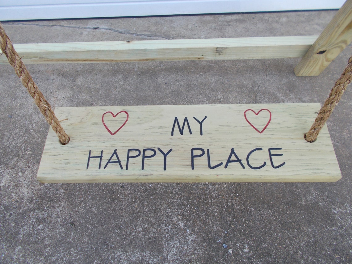 ENGRAVED TREE Swing/sassy Swing Sayings/my Happy Place/handmade Treated ...