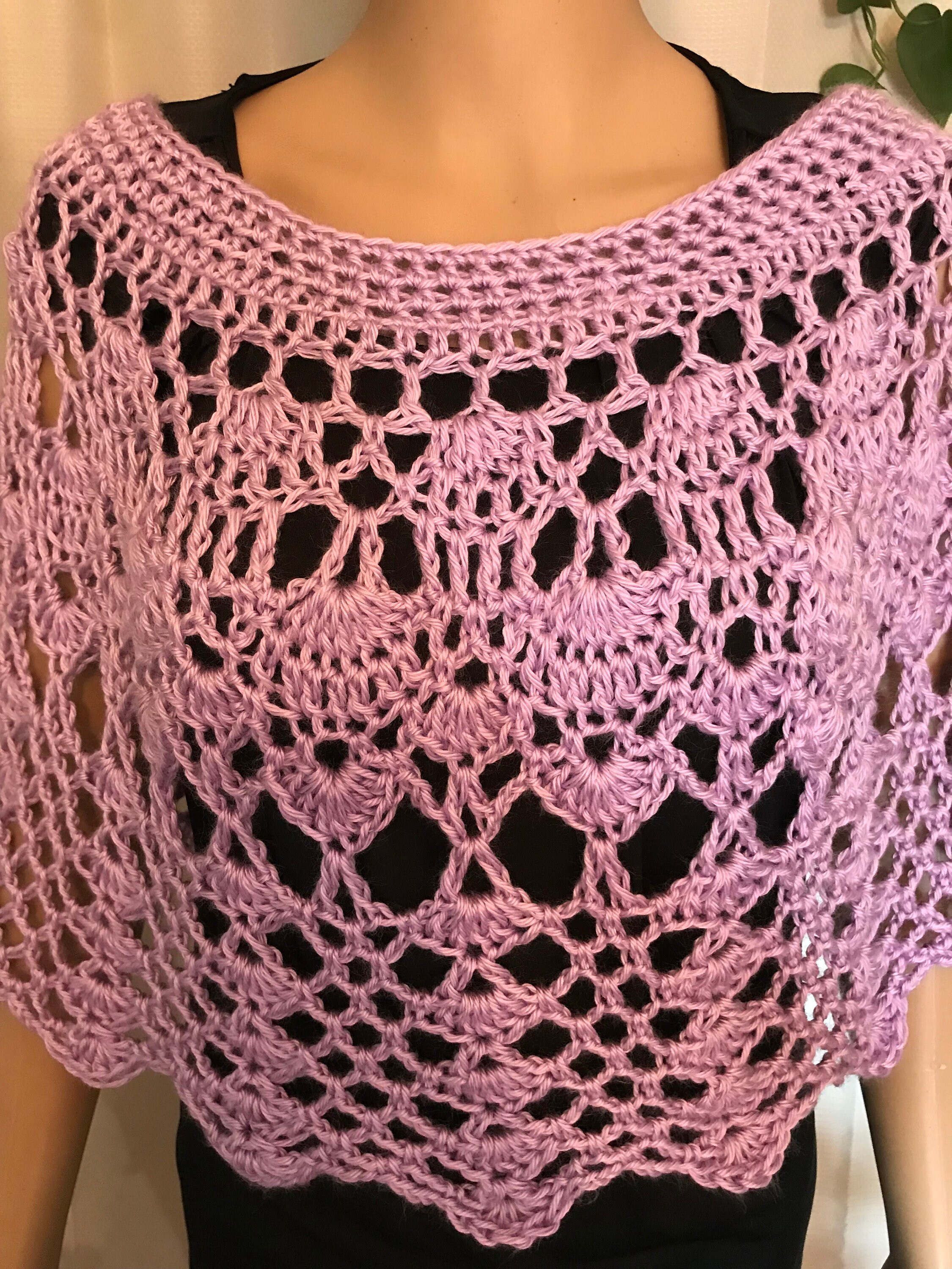 Petite Lila encaje Poncho encaje capelet longitud cintura - Etsy España