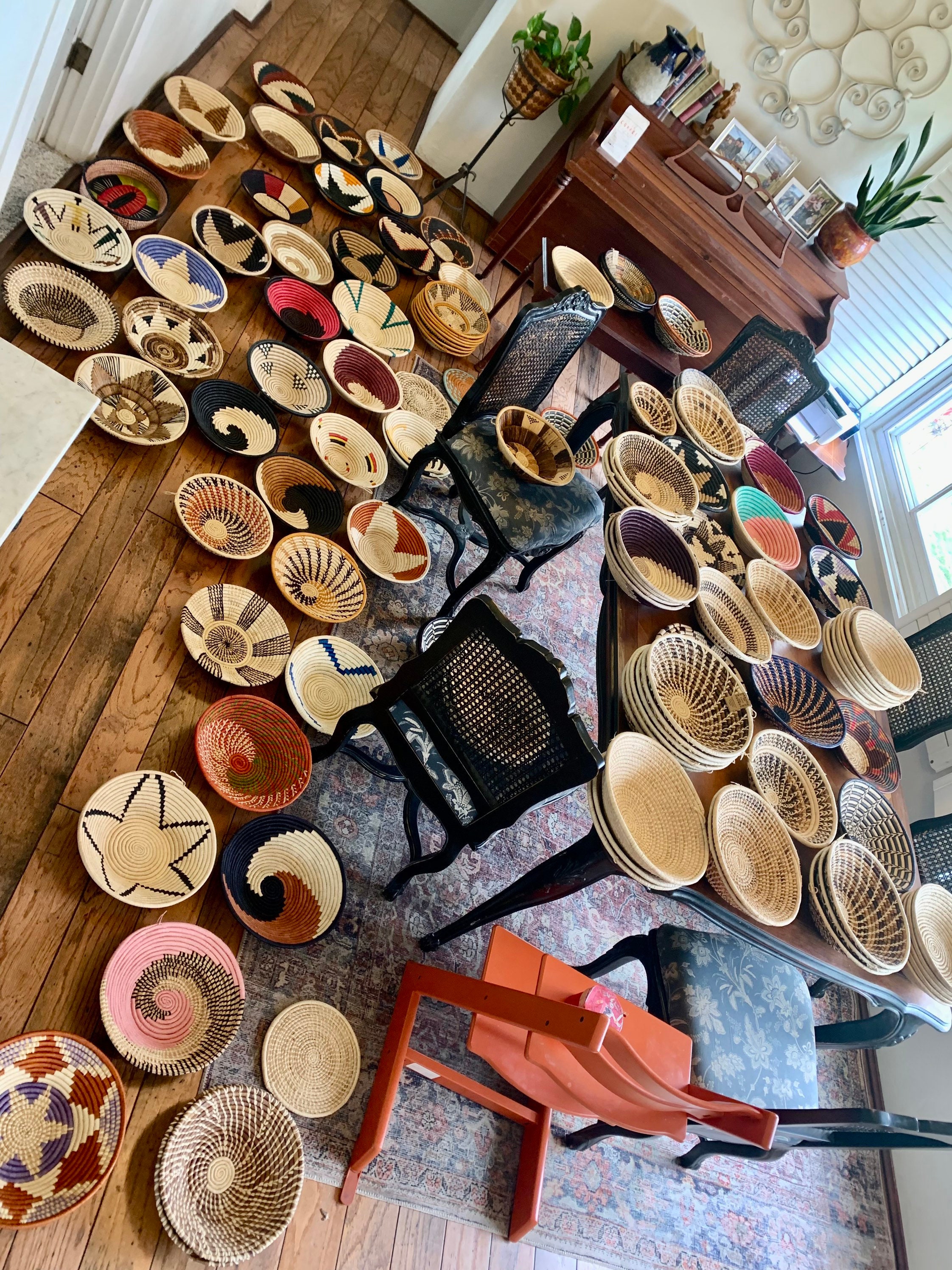 Black and Neutral Natural Woven Grass Ugandan Basket 100% - Etsy