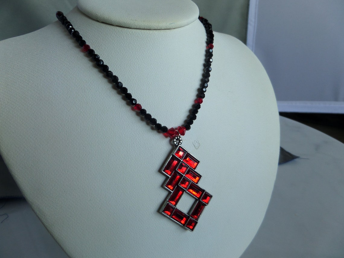 Red Diamond Necklace - Etsy