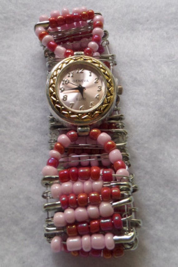 Shades of Pink Safety Pin Watch - Etsy