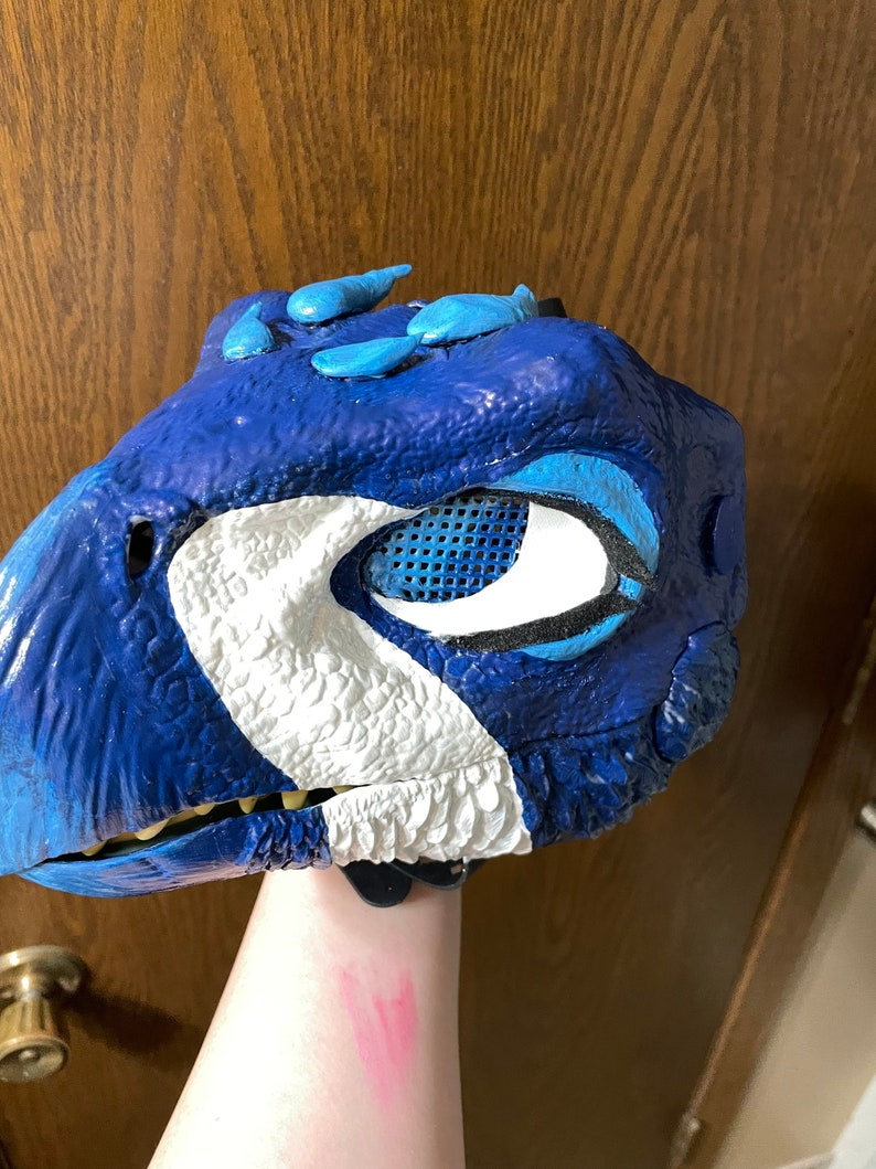 Blue Dino Mask - Etsy