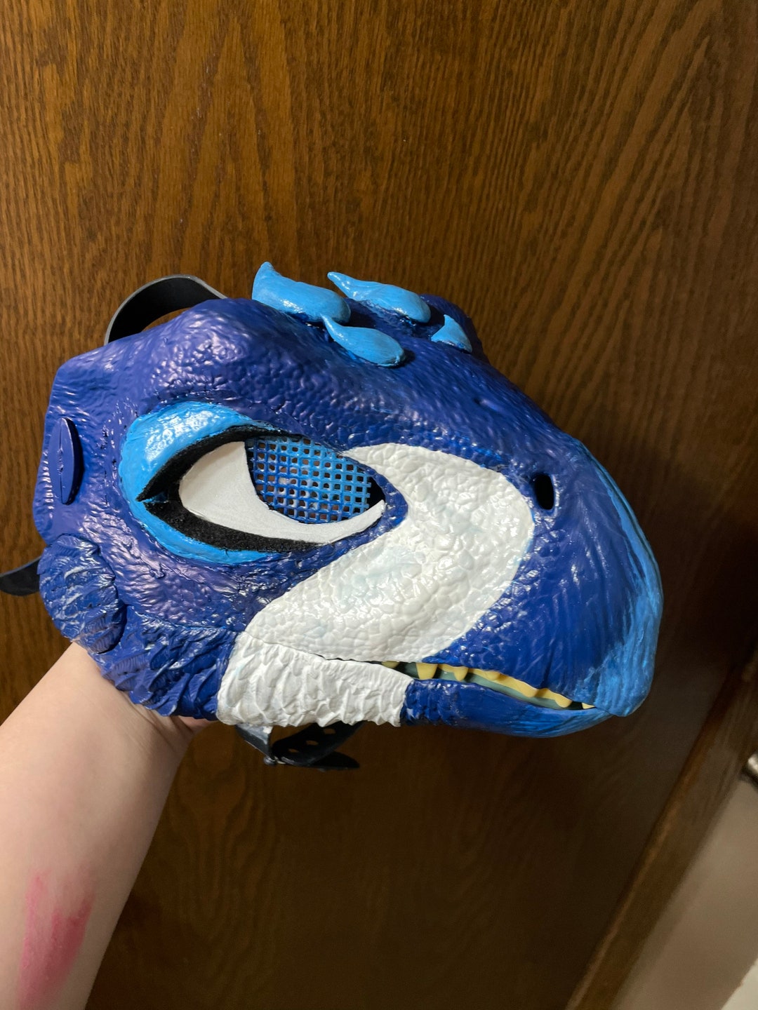 Blue Dino Mask Etsy