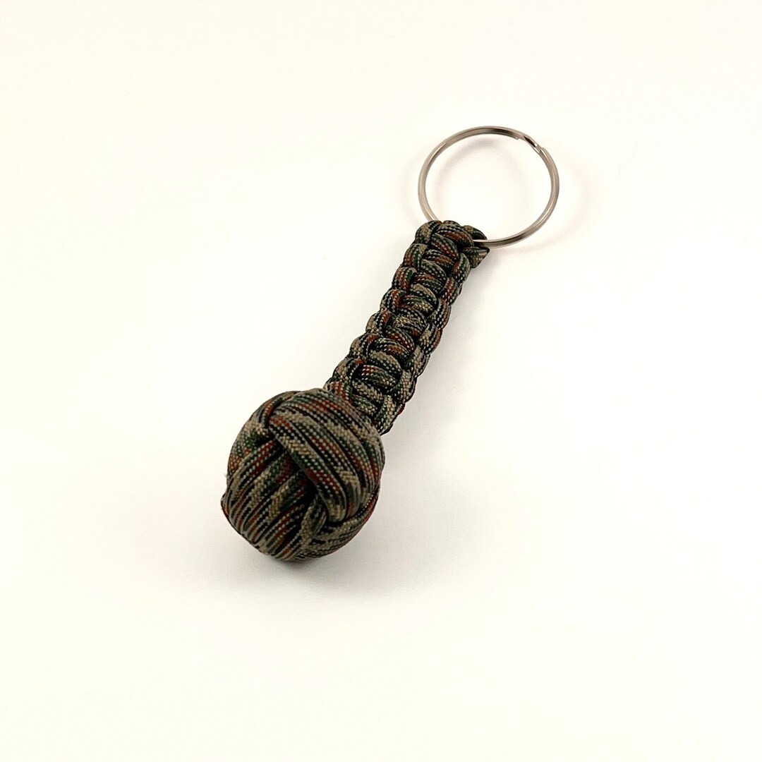 1 Steel Ball Monkey Fist Keychain W/ Cobra Knot Finish - Etsy