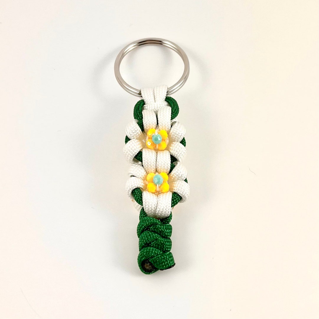 Double Flower Paracord Keychain - Etsy