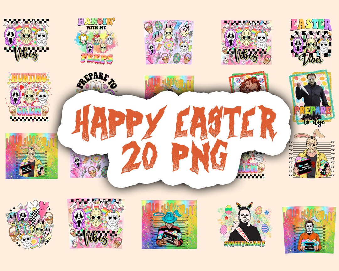 Chibi Horror Movie Killer Png, Horror Easter Bundle, Happy Easter Day ...