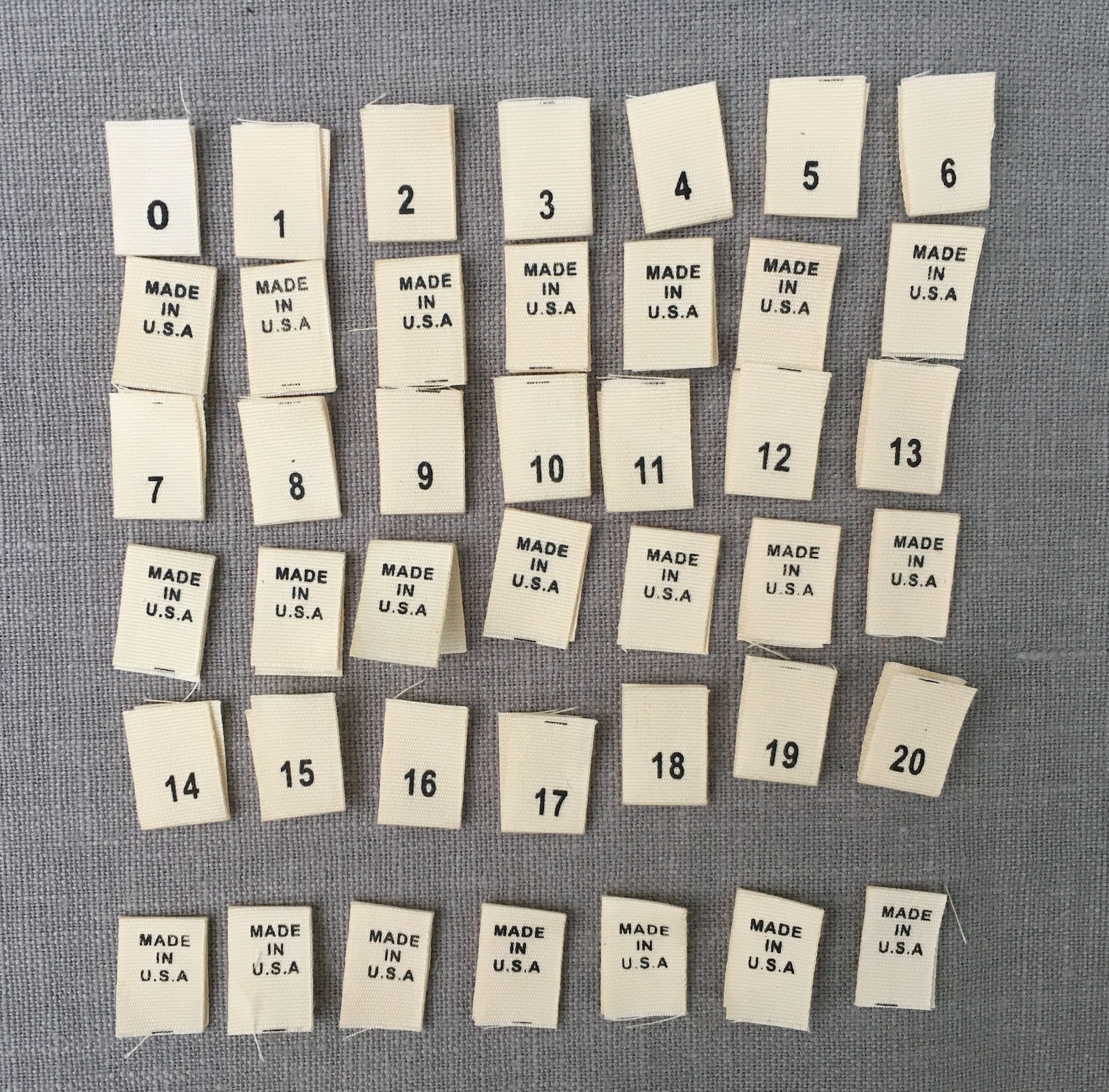 Number Tags, Clothing Size Labels, Mixed Size Label, Cotton Size Tags ...