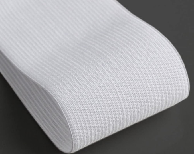 3 Extra Wide White Super Wide Knit White Stretch Elastic Band ...