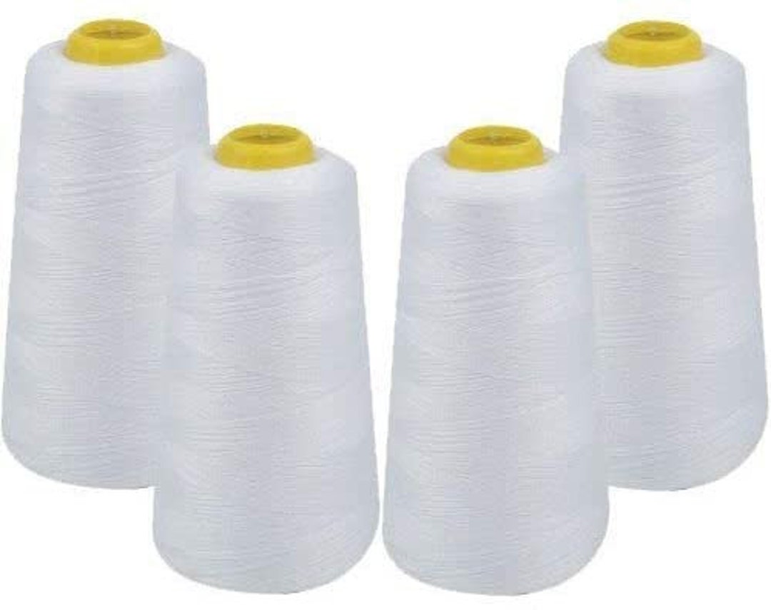 White All Purpose Sewing Thread 1 Cones (4000 Yards Each) of High ...