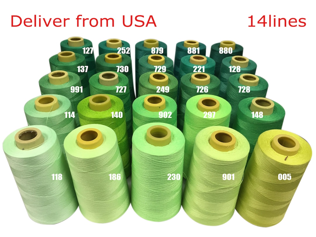 Green Thread Spool, Art Color Thread, Hand and Machine Thread, Sewing ...