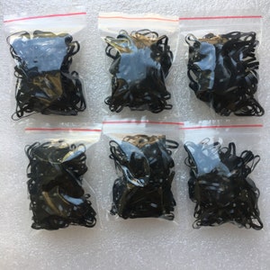 Pack of 100 Black and Clear Elastic Hair Bands for Girls Mini Soft ...