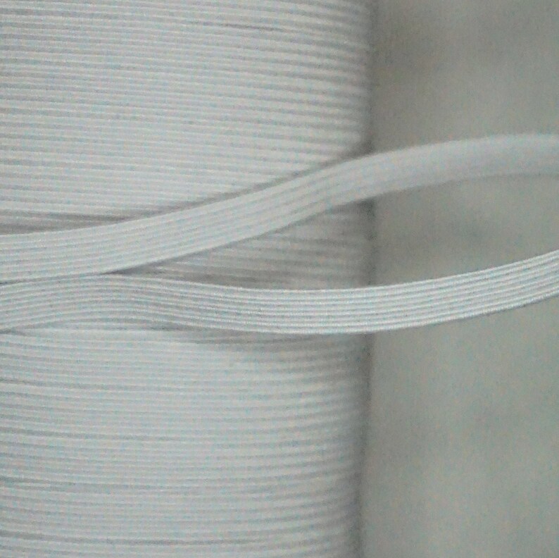 1/4 Inch Braid Elastic 6mm Band Knitted Whitte Sewing Tape Stretch ...