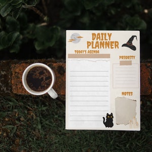 Printable Halloween Themed One Page Daily Planner| Digital One Page to ...