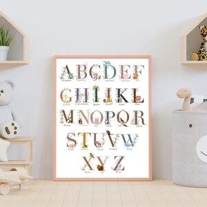 Cute Animals Alphabet| Letters With Animals| Educational Wall Art ...