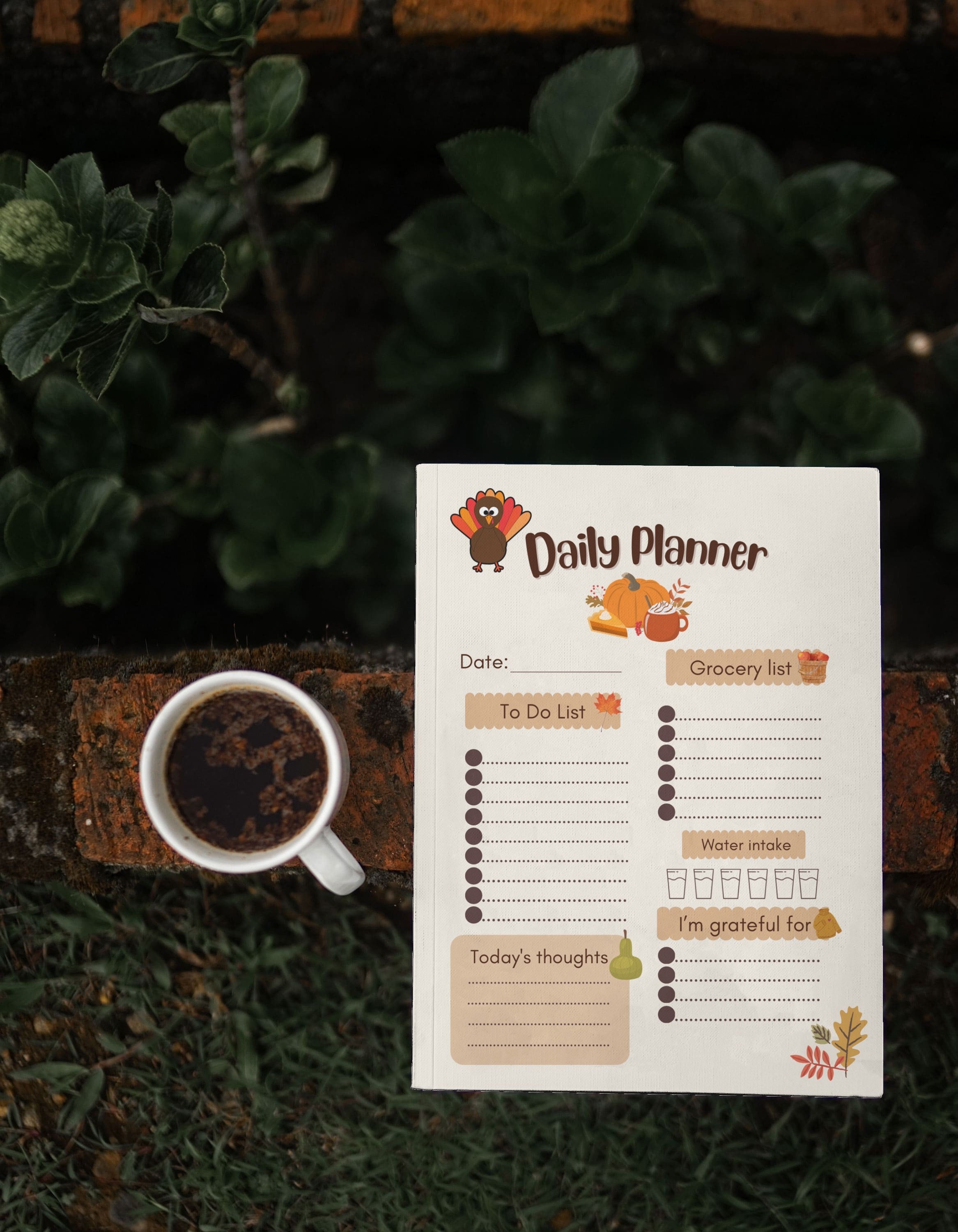 Printable Fall Themed One Page Daily Planner| Digital One Page to Do ...