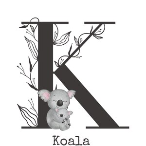 Cute Animals Alphabet| Letters With Animals| Educational Wall Art ...