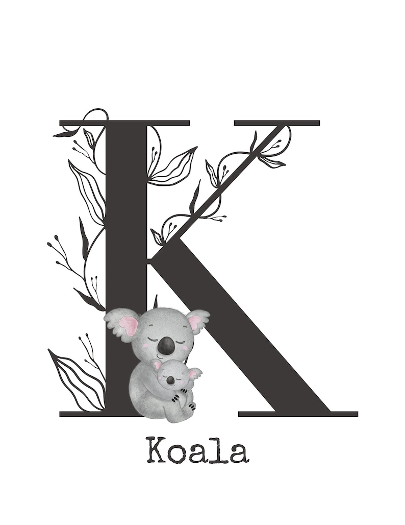 Cute Animals Alphabet| Letters With Animals| Educational Wall Art ...