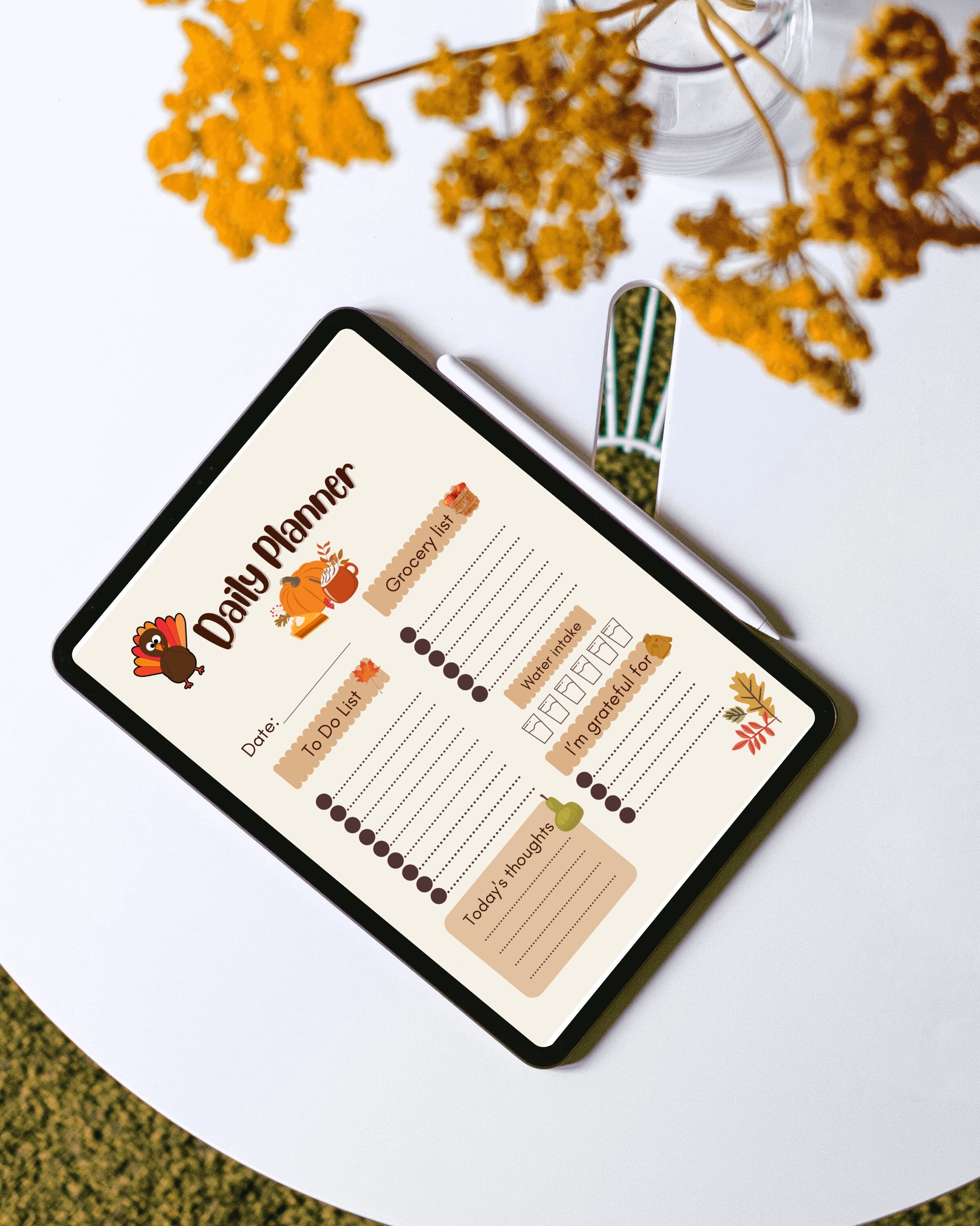 Printable Fall Themed One Page Daily Planner| Digital One Page to Do ...