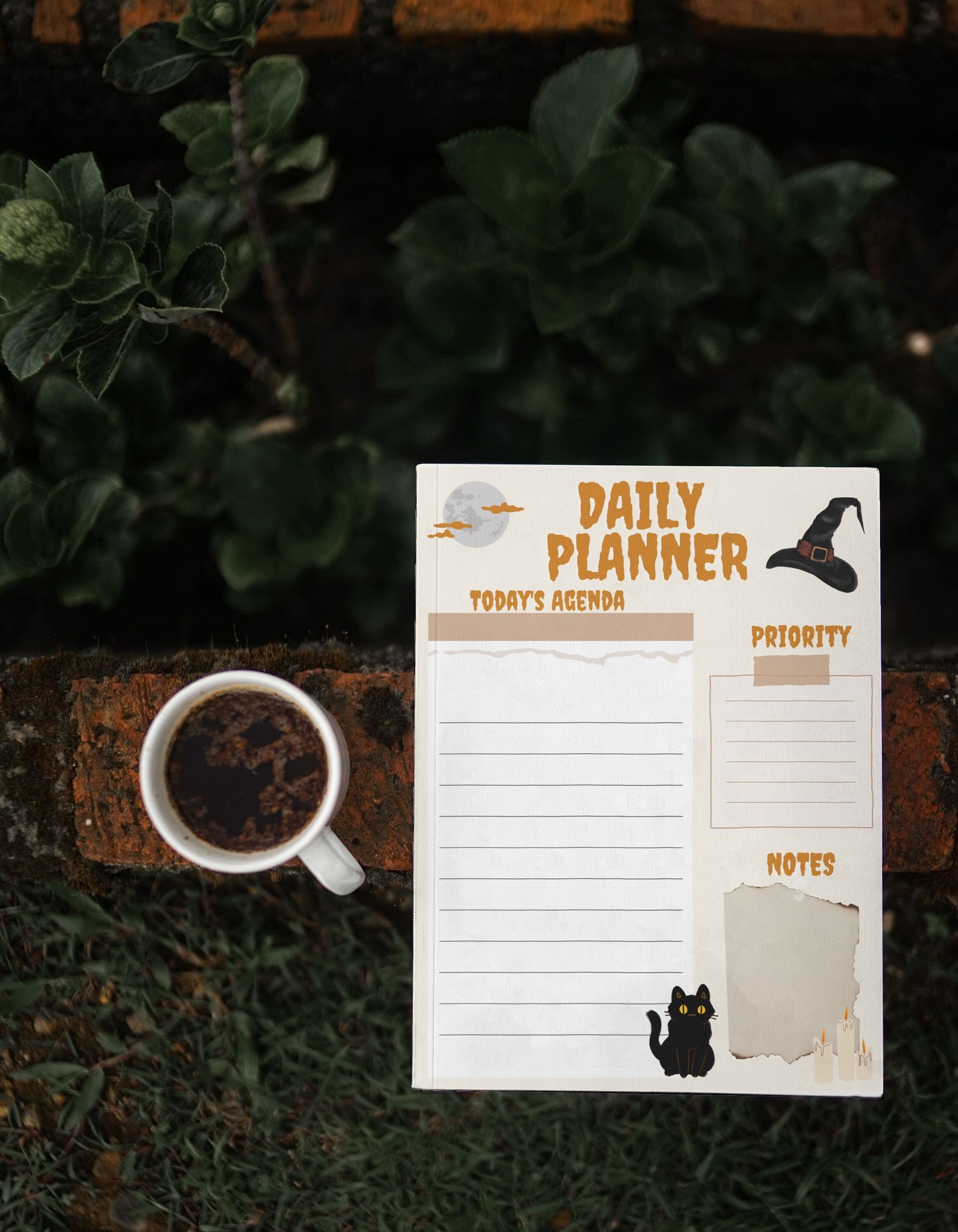 Printable Halloween Themed One Page Daily Planner| Digital One Page to ...