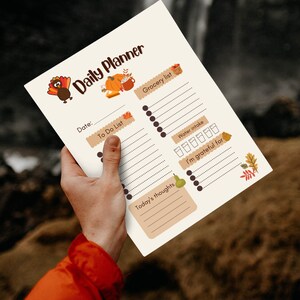Printable Fall Themed One Page Daily Planner| Digital One Page to Do ...