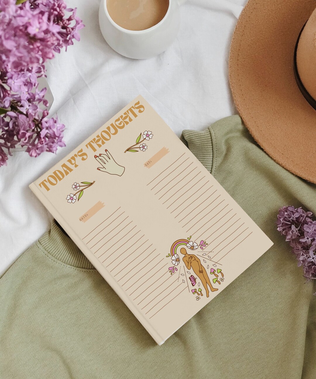 Printable Spiritual Themed One Page Daily Journal| Digital One Page ...