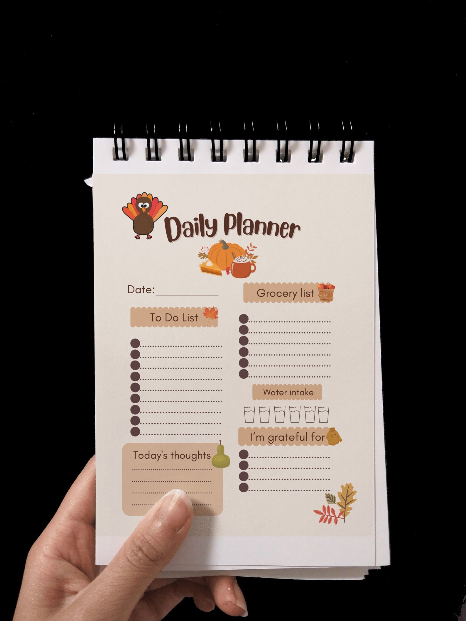Printable Fall Themed One Page Daily Planner| Digital One Page to Do ...