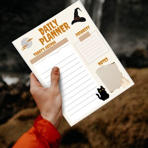 Printable Halloween Themed One Page Daily Planner| Digital One Page to ...