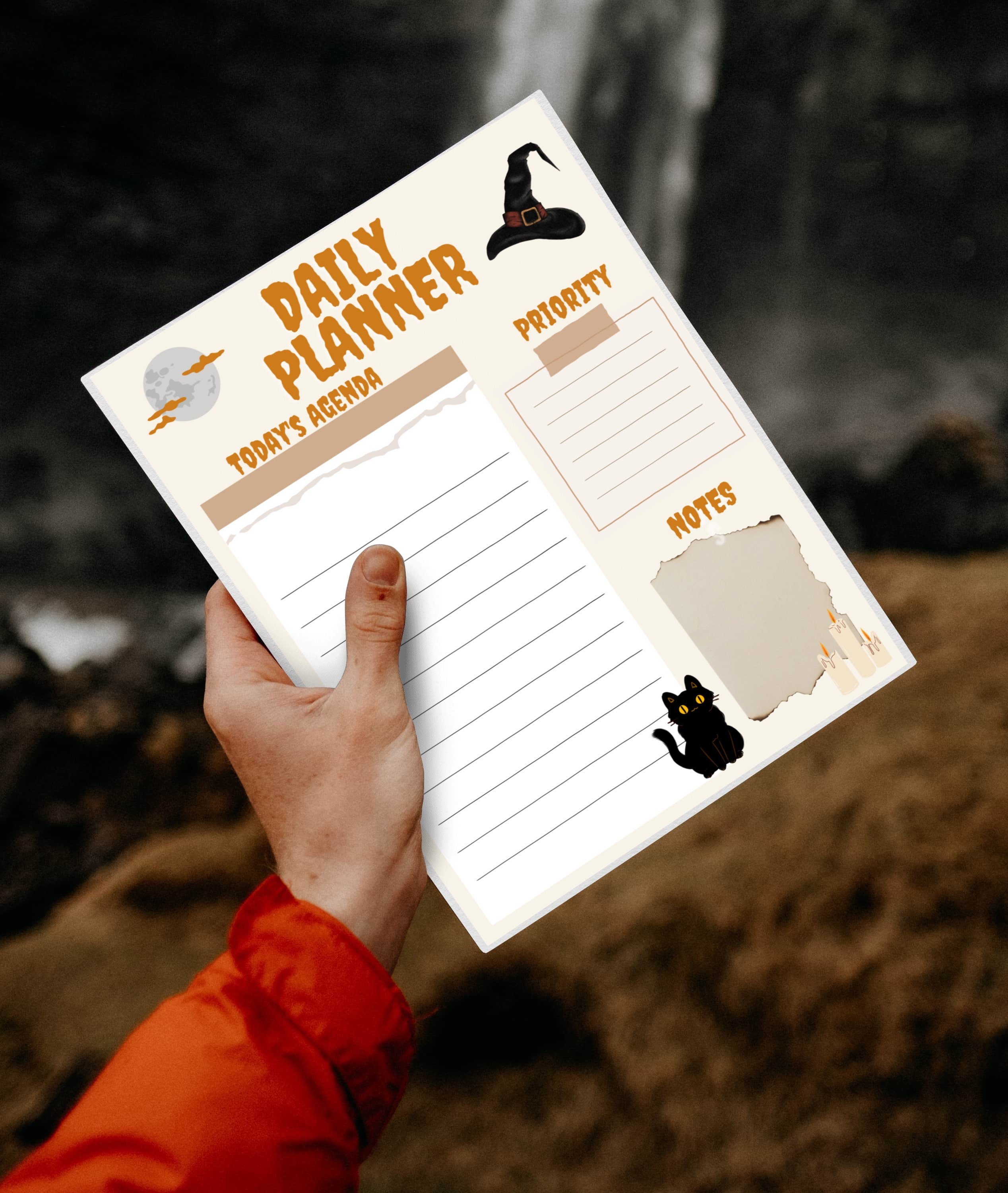 Printable Halloween Themed One Page Daily Planner| Digital One Page to ...
