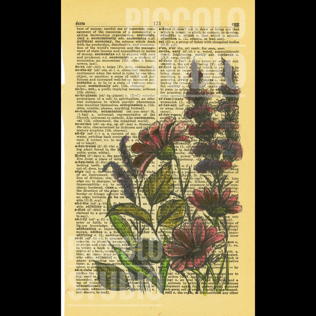 Dictionary Art, Botanical Art, Eden, Flowers, Vintage, Book Art ...