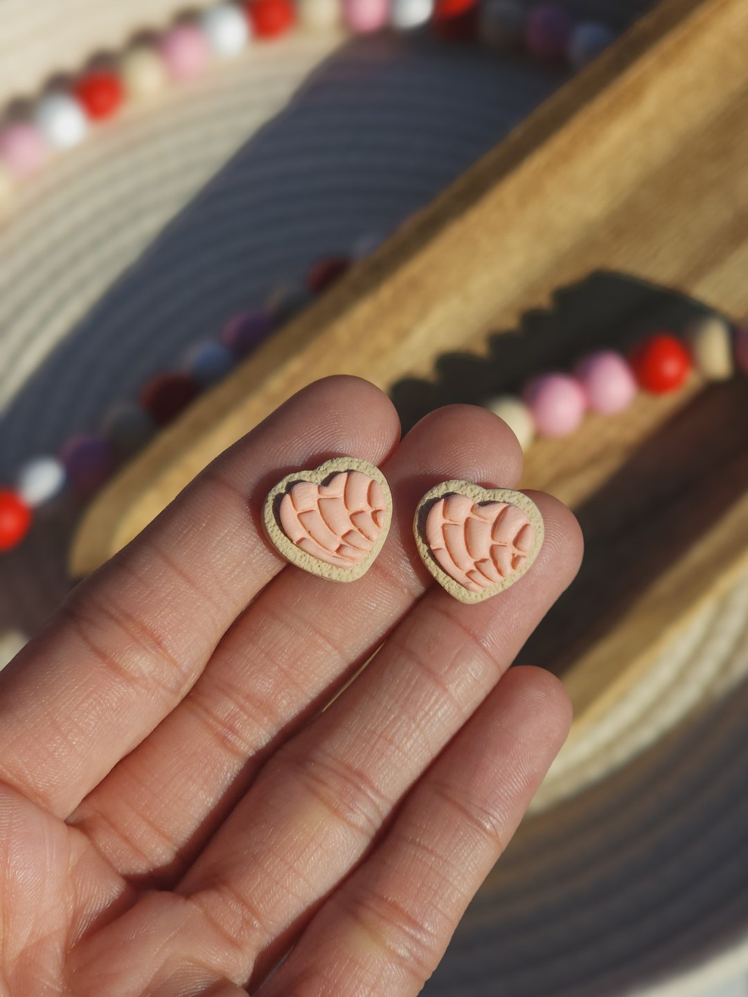Heart Concha Valentine's Day Mexican Sweet Bread Handmade Polymer Clay ...