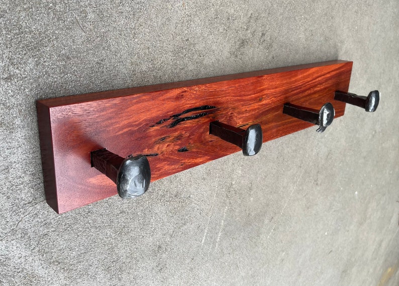 Railway Spike Jarrah Timber Coat Rack - Etsy