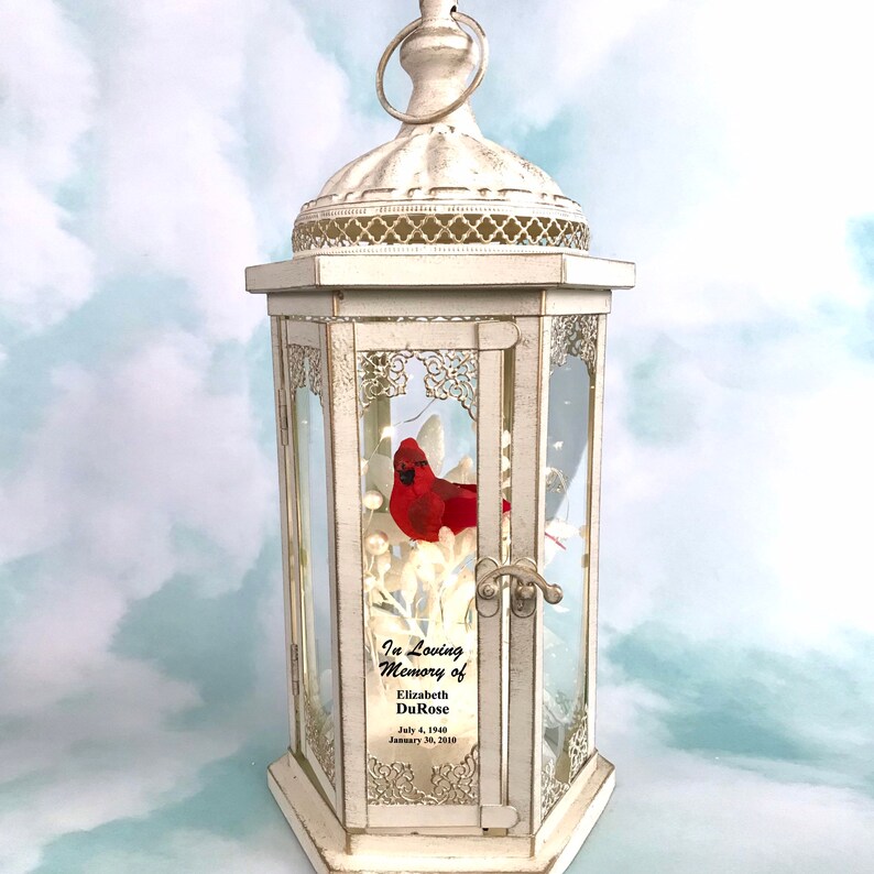 Cardinal Memorial Lantern in Memory Of Sympathy Gift Loss - Etsy