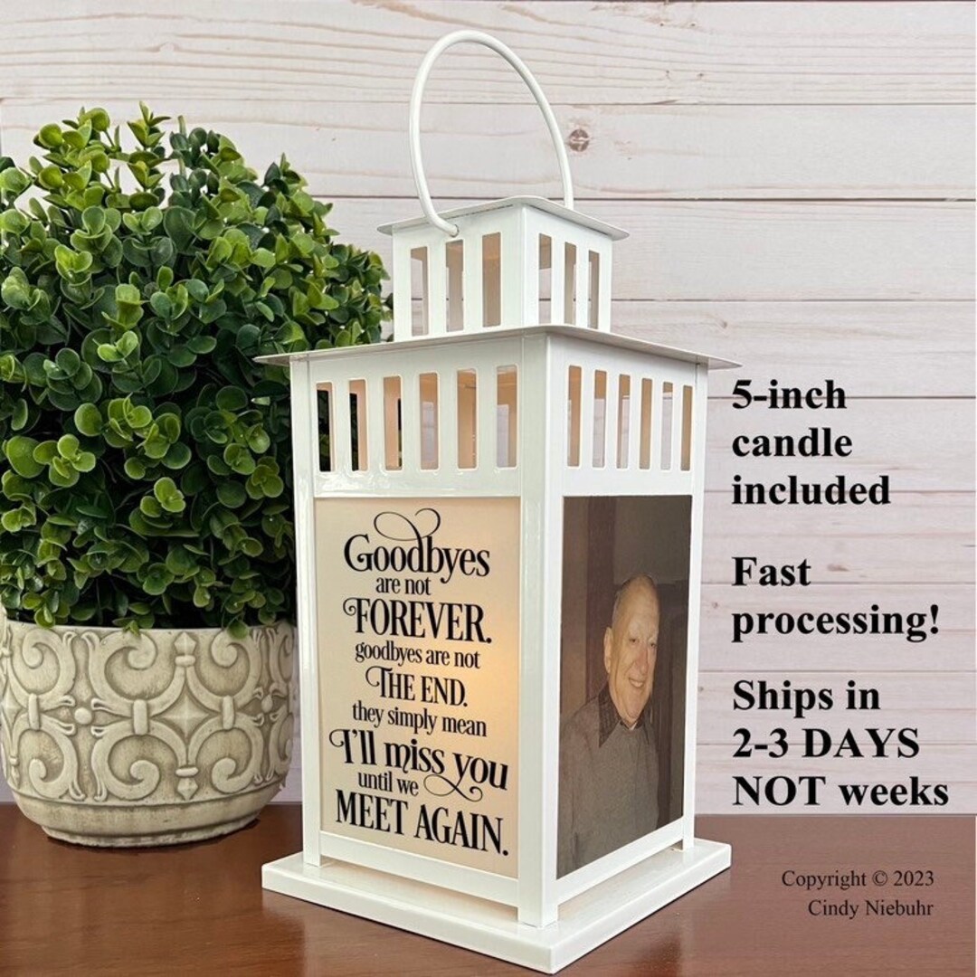Photo Memorial Lantern, Sympathy Gift for Loss of Mother or Father ...
