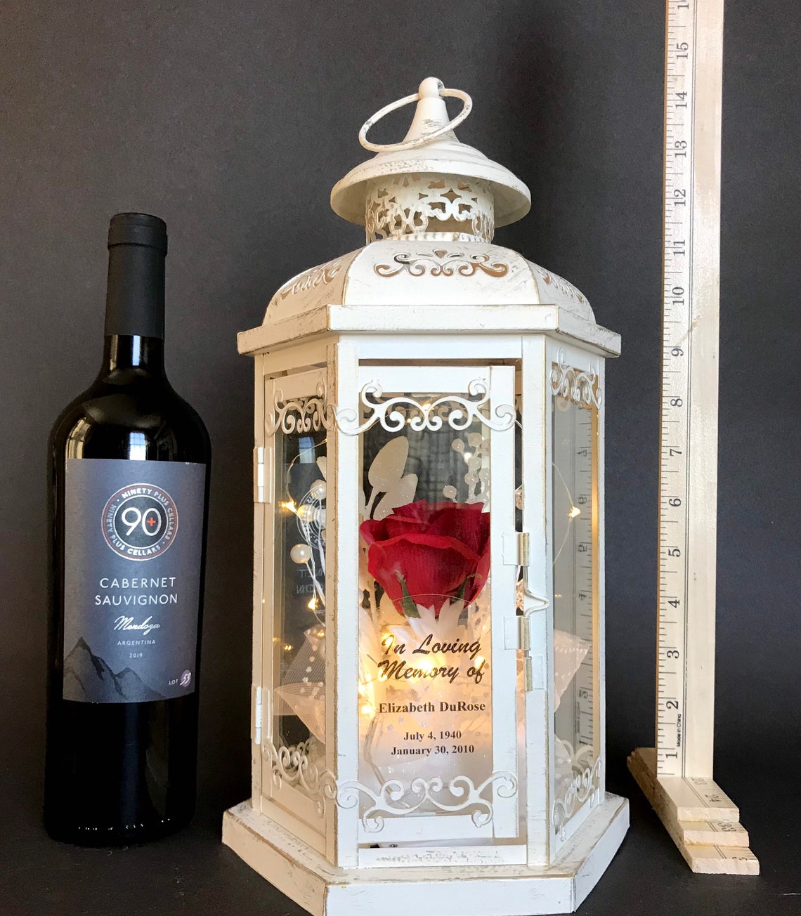 Red Rose Memorial Lantern in Memory Of Sympathy Gift Grief - Etsy