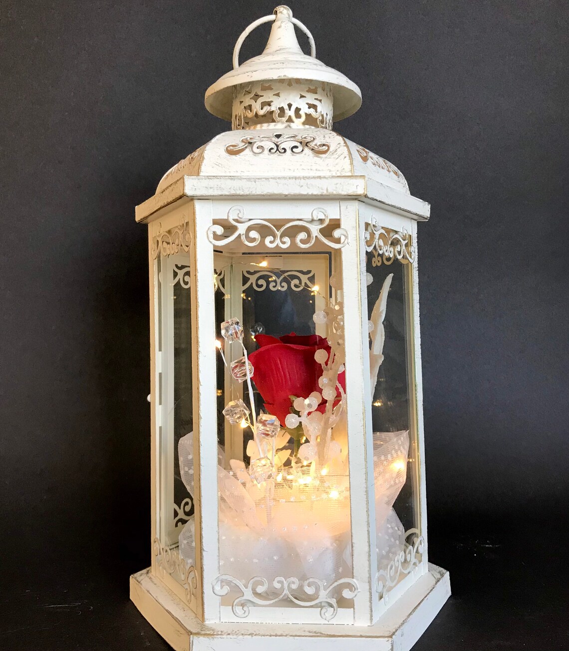 Red Rose Memorial Lantern in Memory Of Sympathy Gift Grief - Etsy