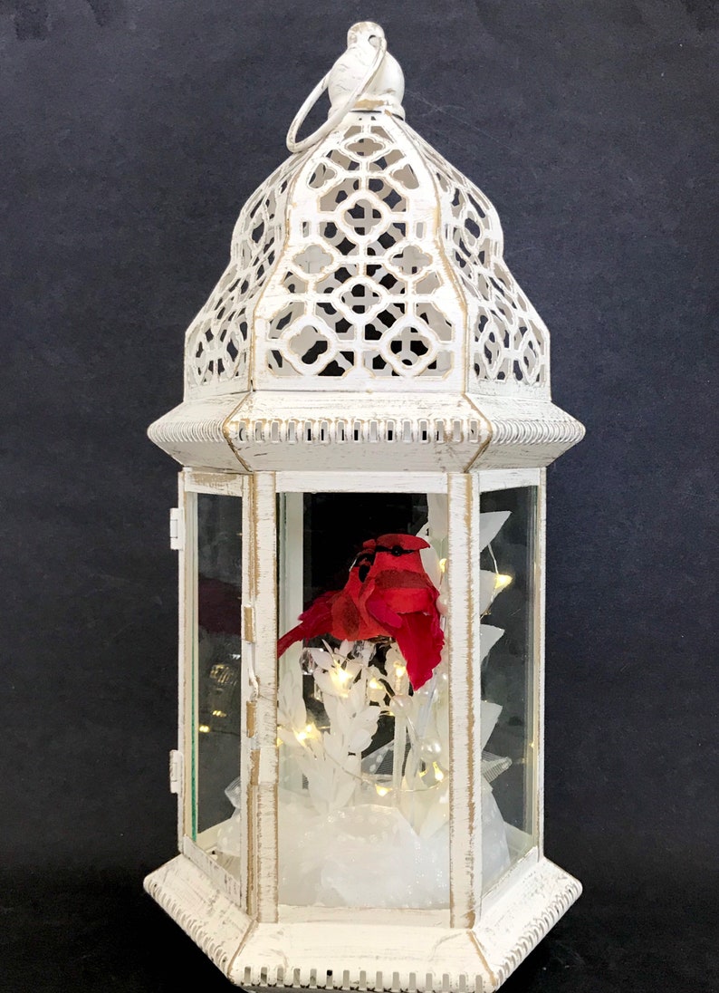 Personalized Red Cardinal Pair Lantern anniversary gift | Etsy