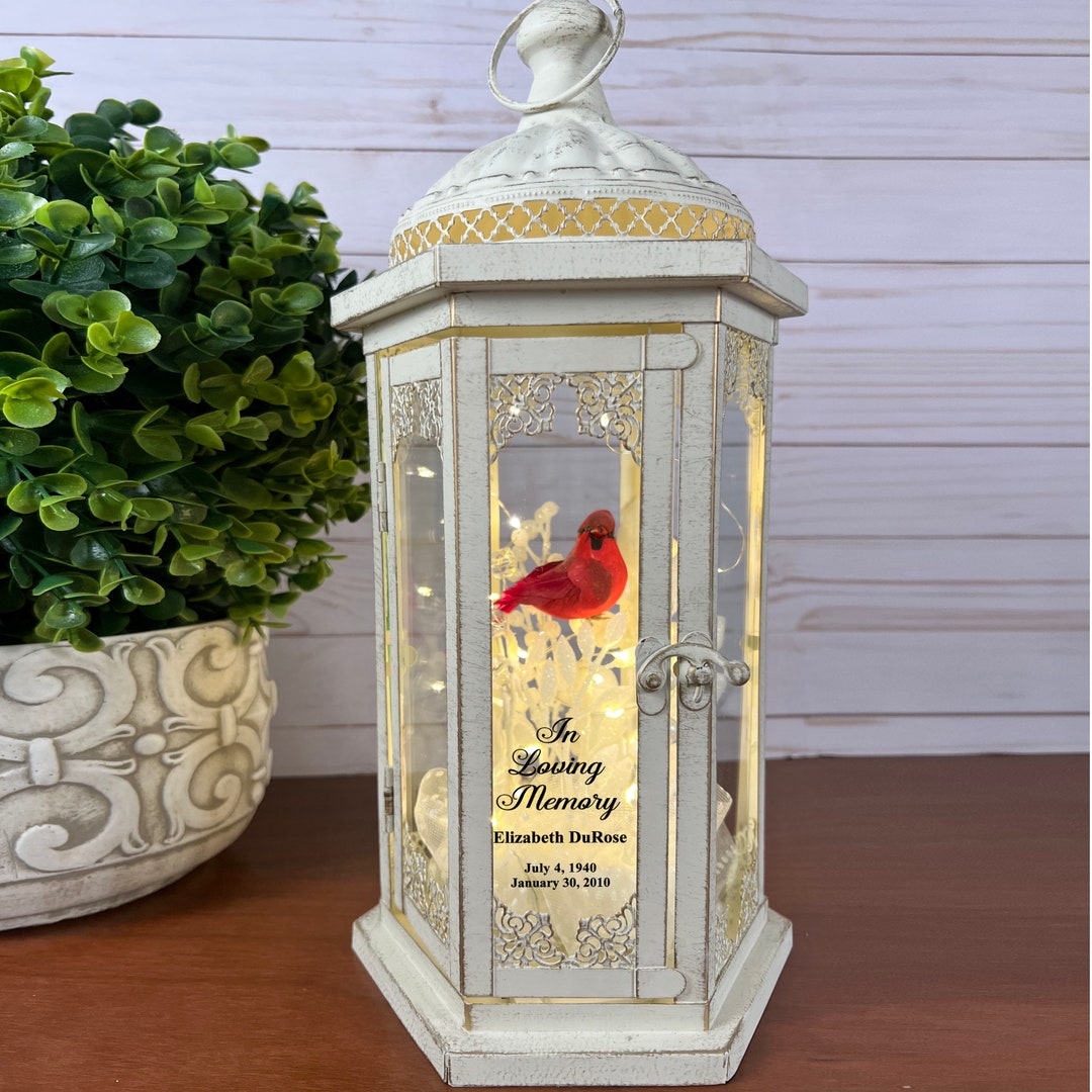 Cardinal Memorial Lantern, in Memory Of, Sympathy Gift, Loss of Loved ... Cardinal Memorial Lantern, in Memory Of, Sympathy Gift, Loss of Loved ...