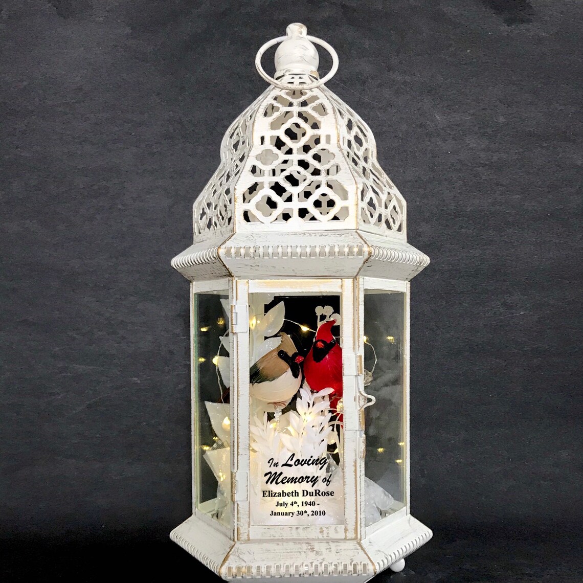 Personalized Cardinal Pair Memorial Lantern Anniversary Gift - Etsy