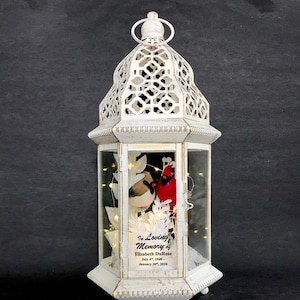 Personalized Cardinal Pair Memorial Lantern, Anniversary Gift, Parents ...