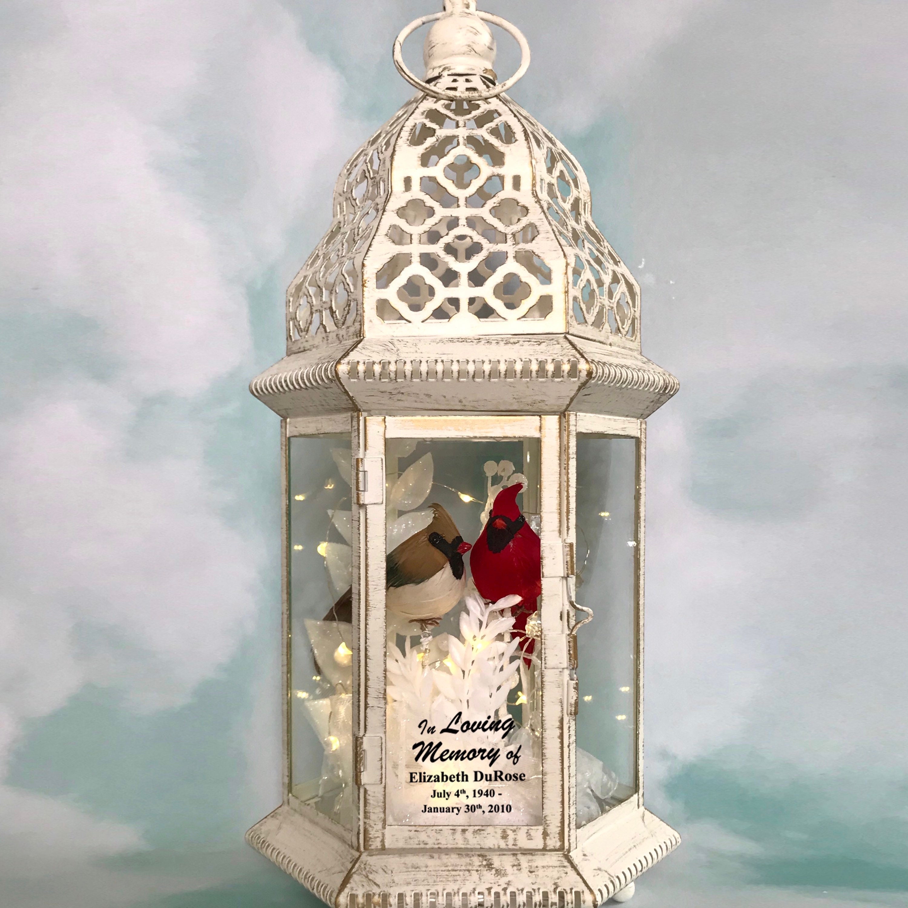 Personalized Cardinal Pair Memorial Lantern Anniversary Gift | Etsy