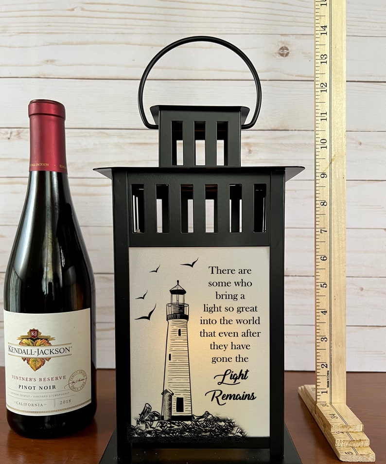 The Light Remains Lighthouse, Memorial Photo Lantern, Sympathy Gift for ...